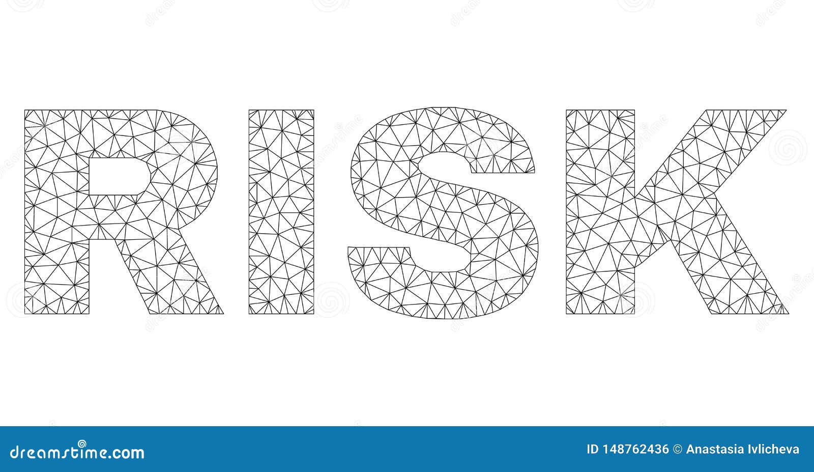 Polygonal 2D RISK Text Tag stock vector. Illustration of combined ...