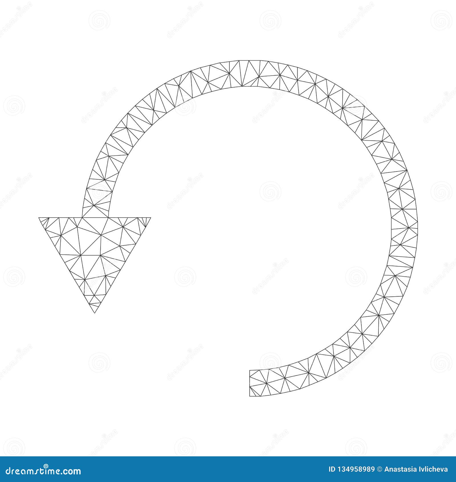 Mesh Vector Rotate Ccw Icon Stock Vector - Illustration of poly, arrow ...