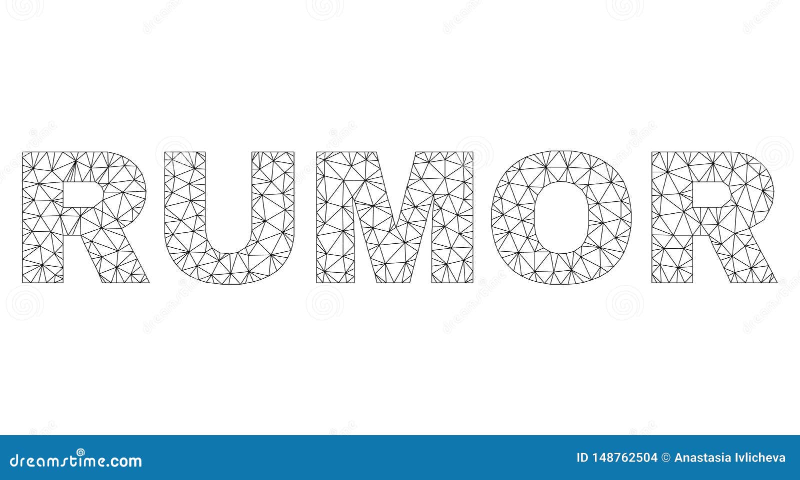 Polygonal Network RUMOR Text Caption Stock Vector - Illustration of ...