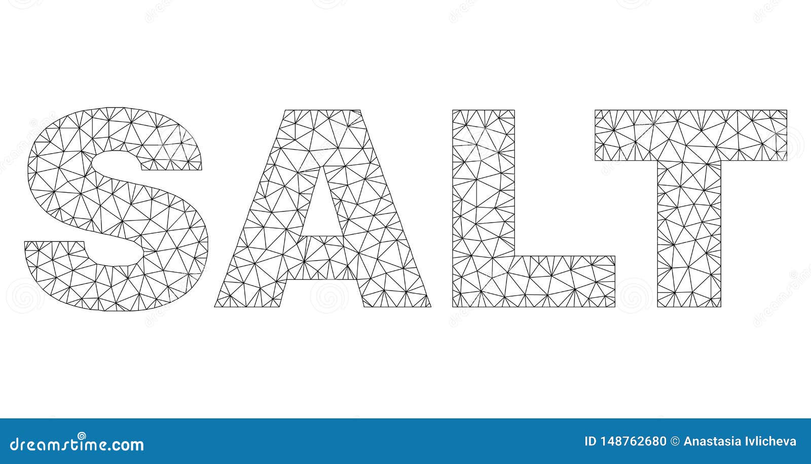 Polygonal Mesh SALT Text Label Stock Vector - Illustration of line ...