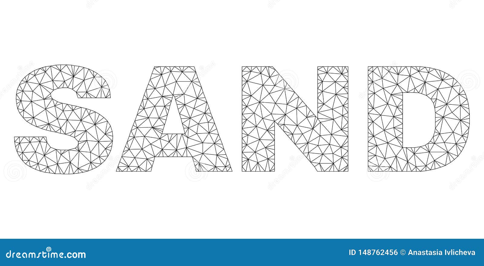 Polygonal 2D SAND Text Caption Stock Vector - Illustration of structure ...