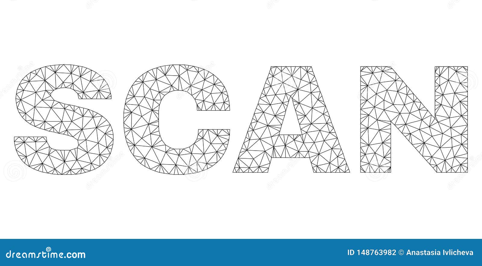 Polygonal Network SCAN Text Caption Stock Vector - Illustration of ...