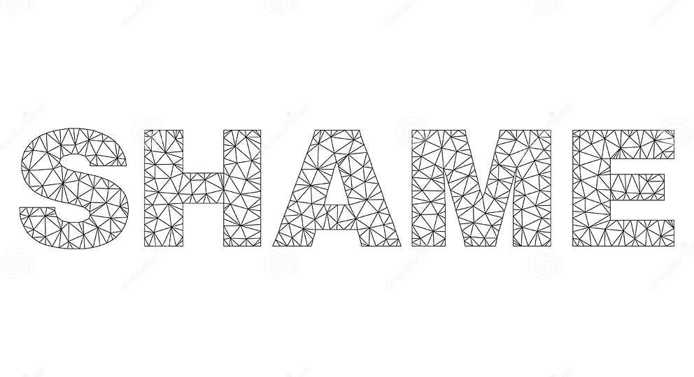 Polygonal 2D SHAME Text Label Stock Vector - Illustration of mesh ...