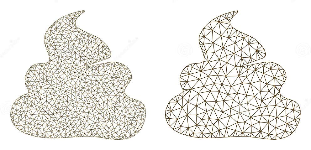 Shit Icon - Vector Triangular Mesh Stock Vector - Illustration of poop ...