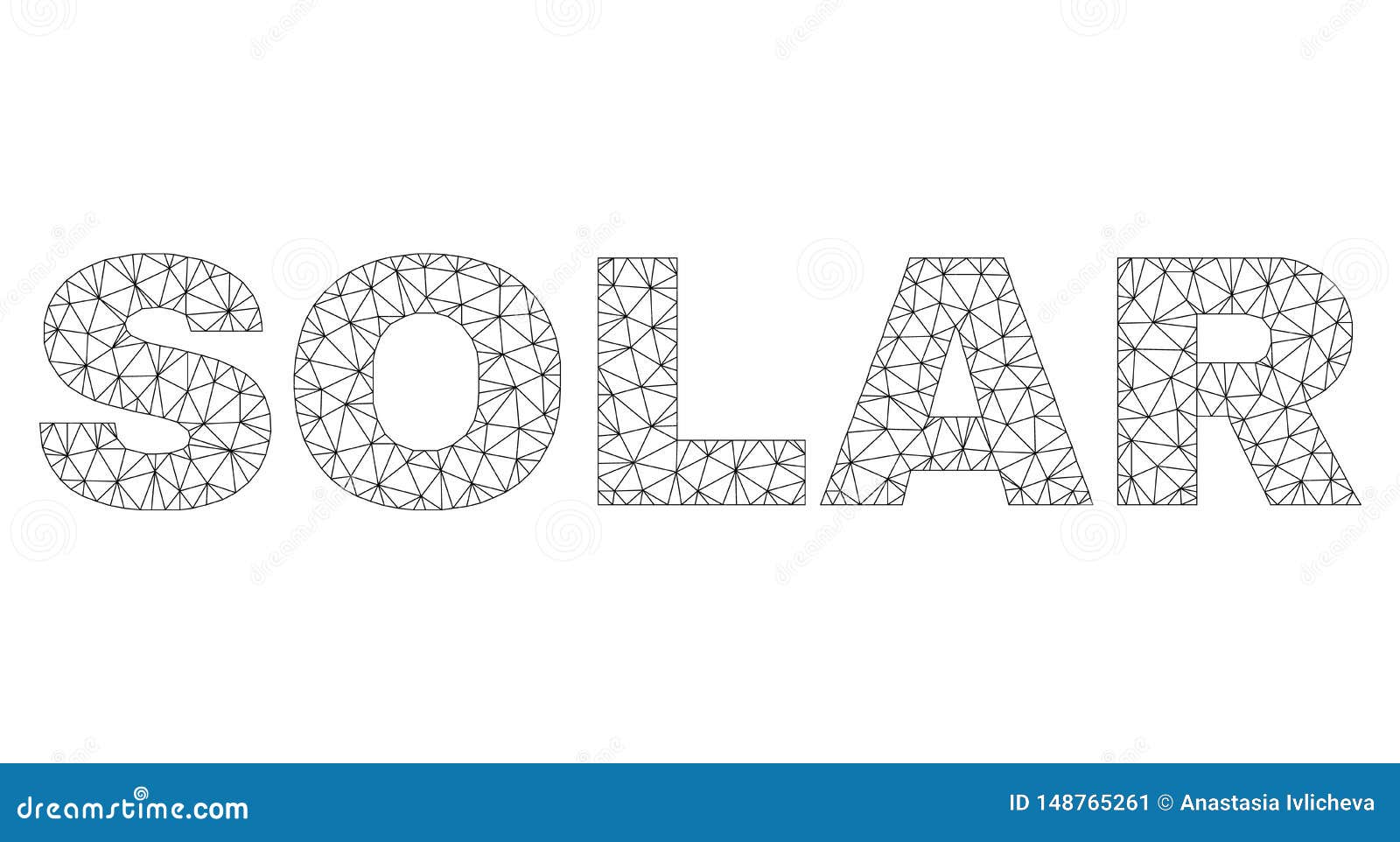 Polygonal Wire Frame SOLAR Text Tag Stock Vector - Illustration of grid ...