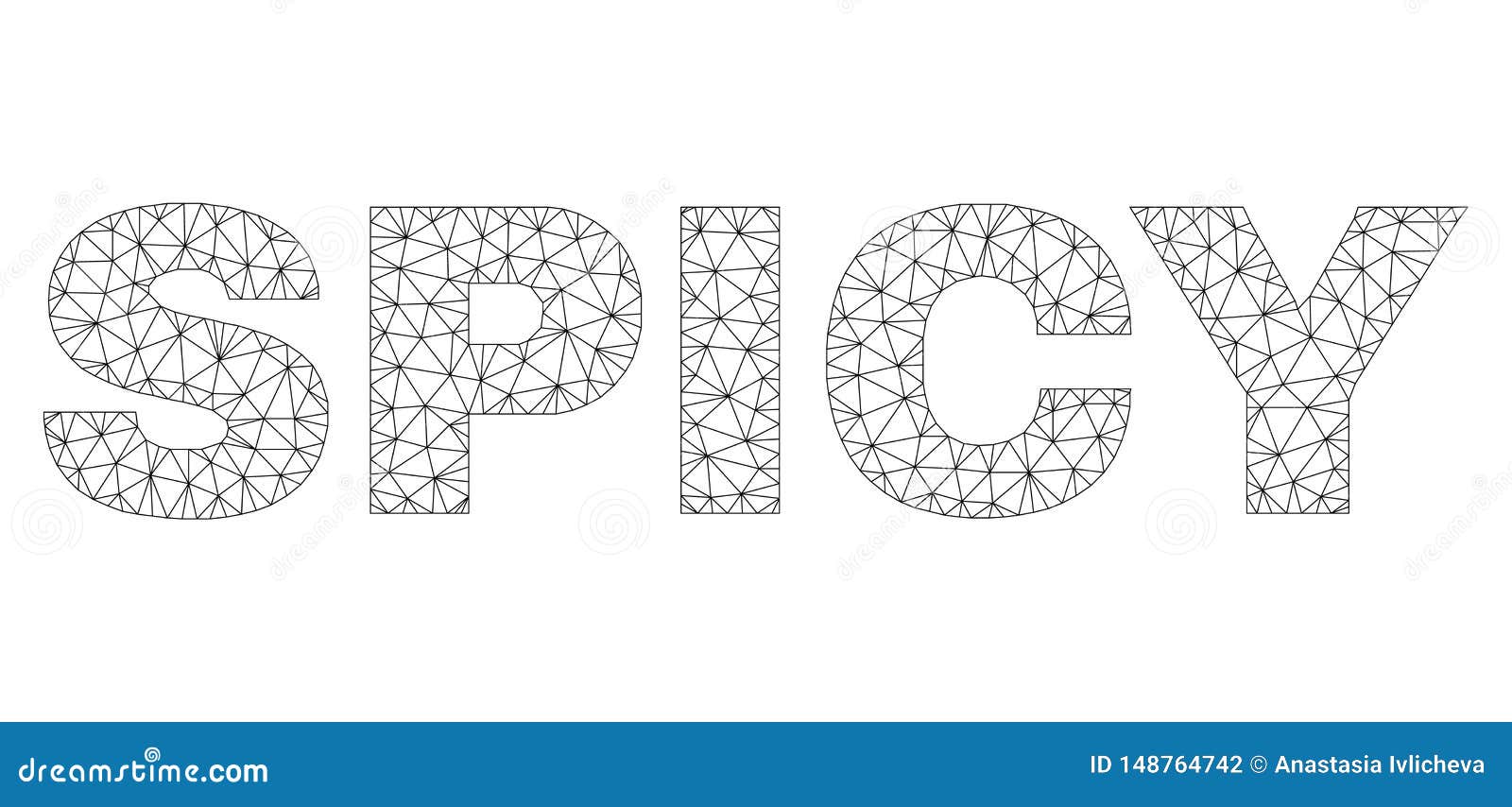 Polygonal 2D SPICY Text Caption Stock Vector - Illustration of ...