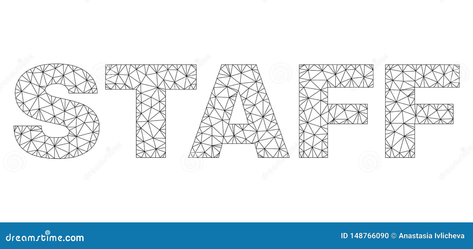 Polygonal Mesh STAFF Text Caption Stock Vector - Illustration of crew ...