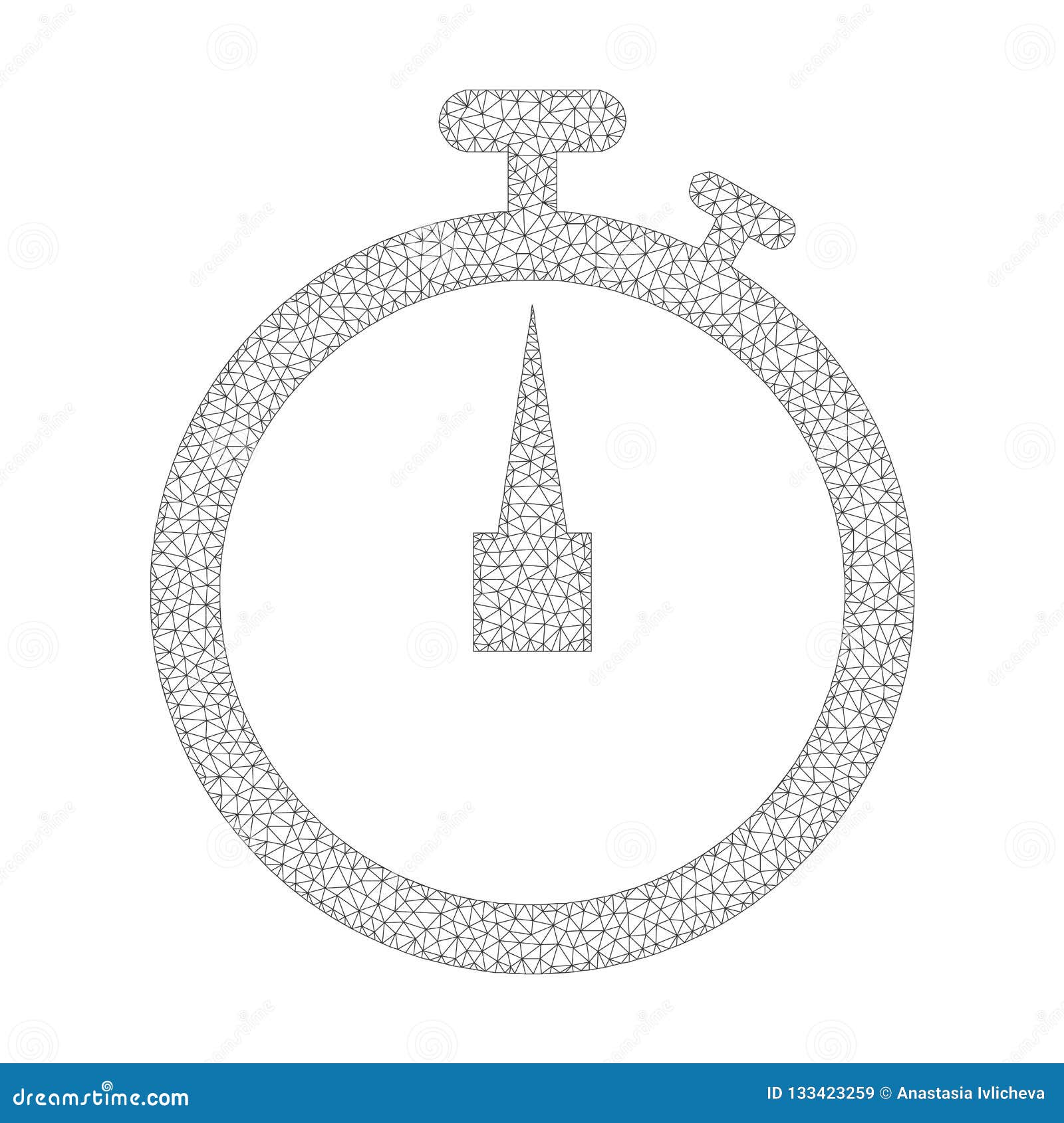 Mesh Vector Stopwatch Icon stock vector. Illustration of connection ...