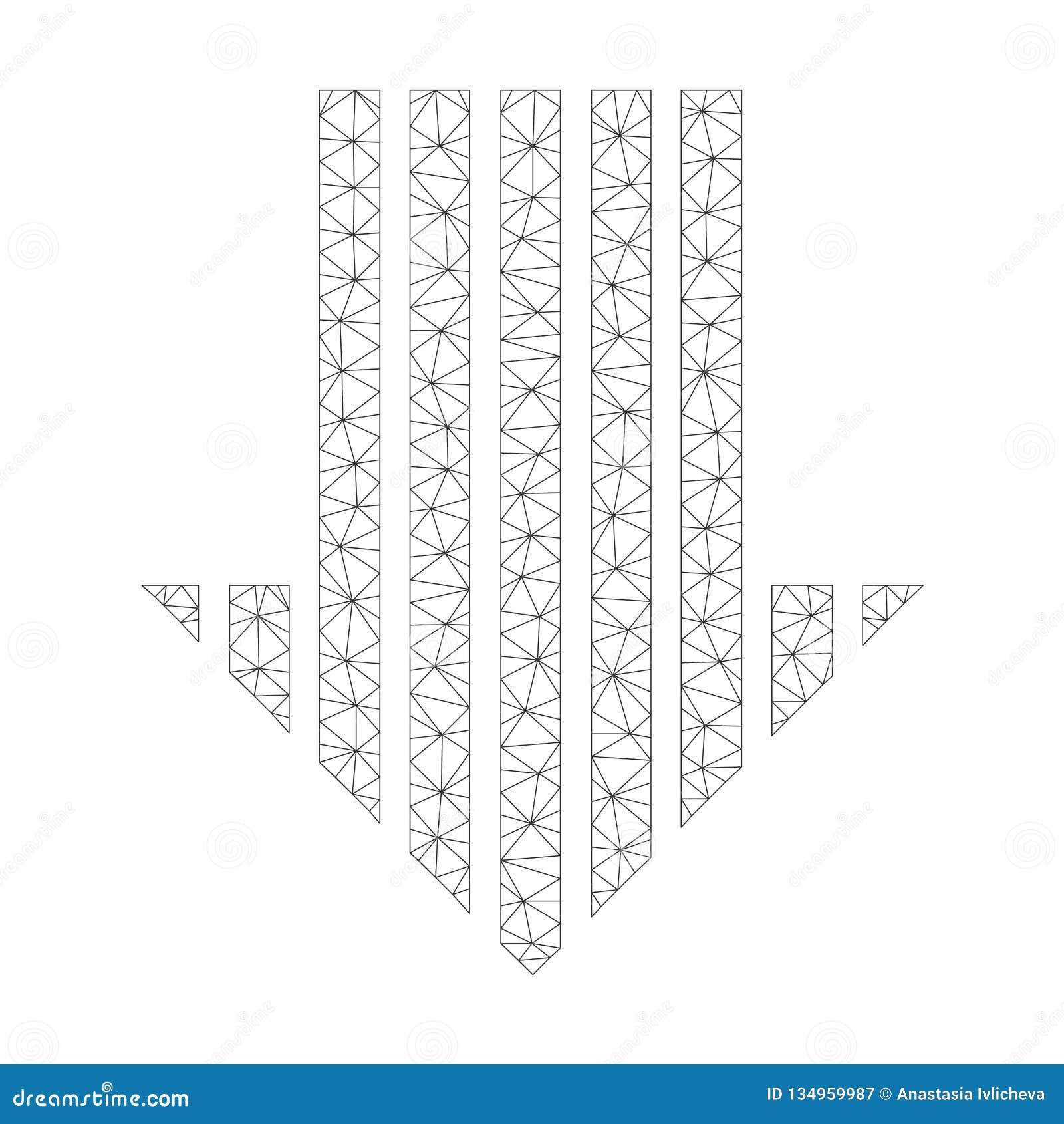 Mesh Vector Stripe Arrow Down Icon Stock Vector - Illustration of ...