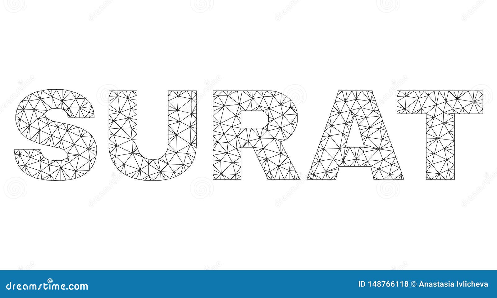 Polygonal 2D SURAT Text Label Stock Vector - Illustration of label ...