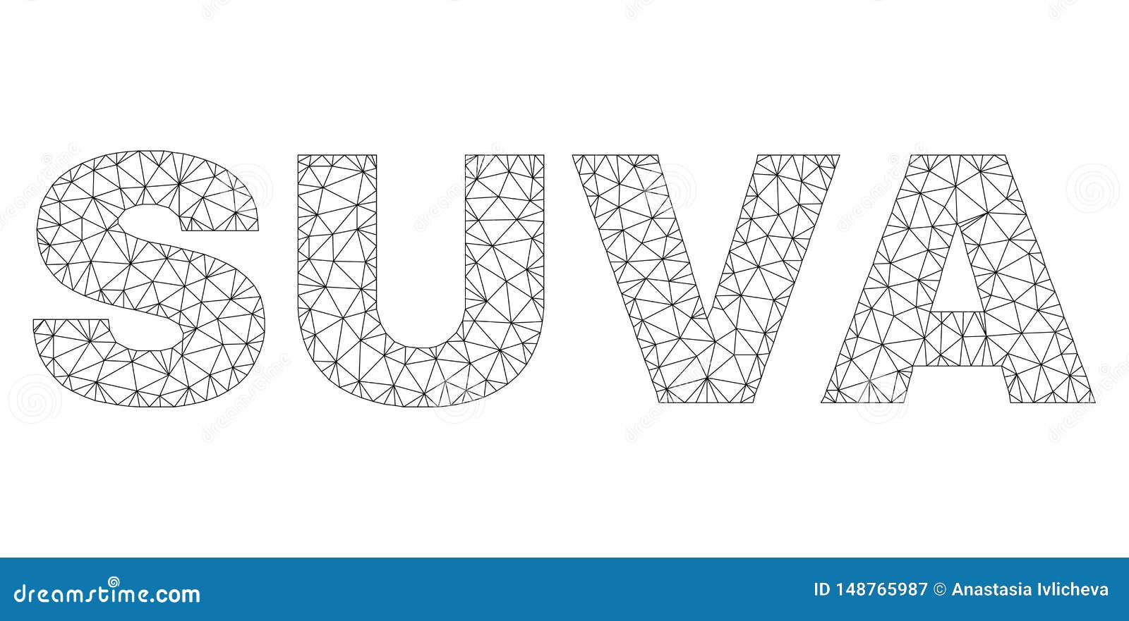 Polygonal Carcass SUVA Text Tag Stock Vector - Illustration of lowpoly ...