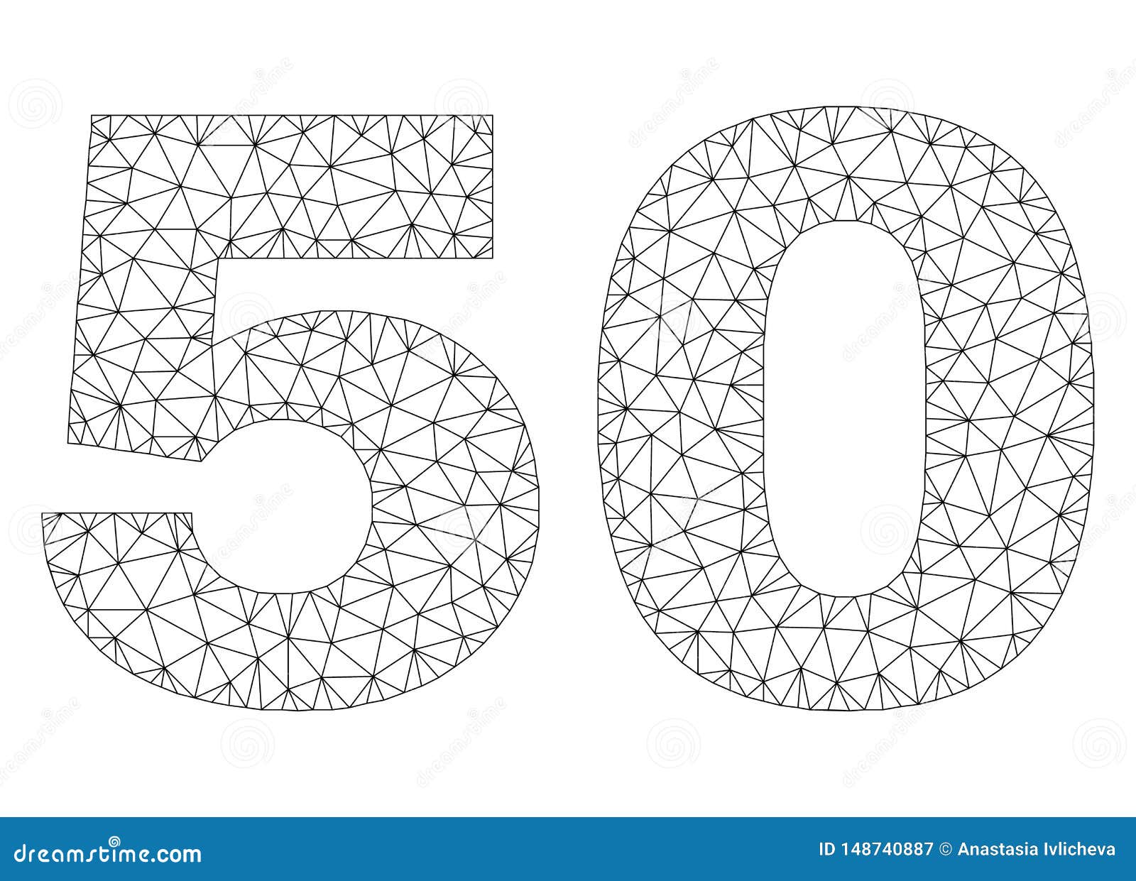 Polygonal 2D 50 Text Caption Stock Vector - Illustration of label ...