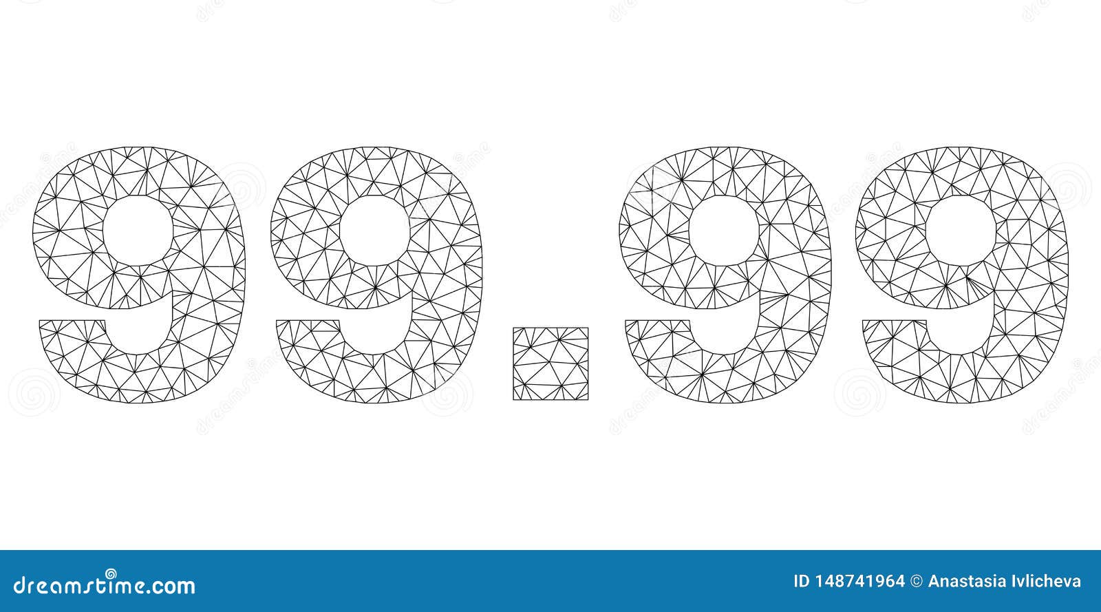 Polygonal Mesh 99.99 Text Caption Stock Vector - Illustration of ... Polygonal Mesh 99.99 Text Caption Stock Vector - Illustration of ...