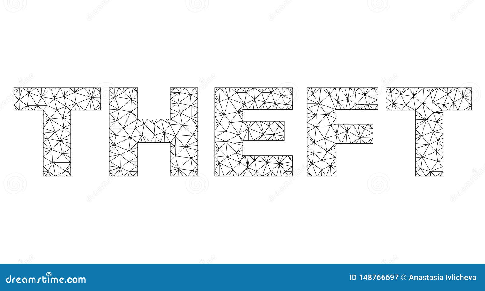 Polygonal Network THEFT Text Label Stock Vector - Illustration of cheat ...