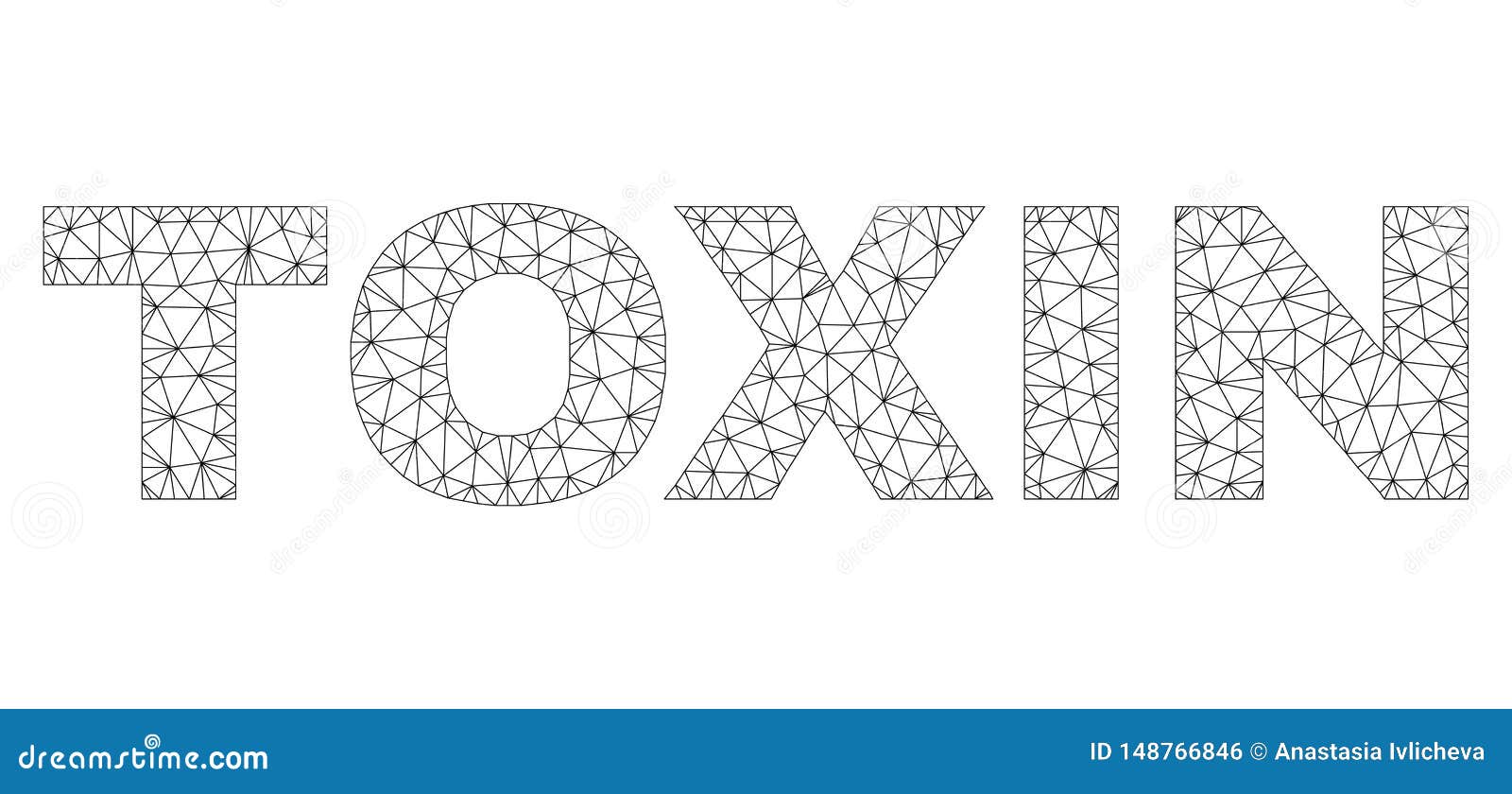 Polygonal Wire Frame TOXIN Text Caption Stock Vector - Illustration of ...