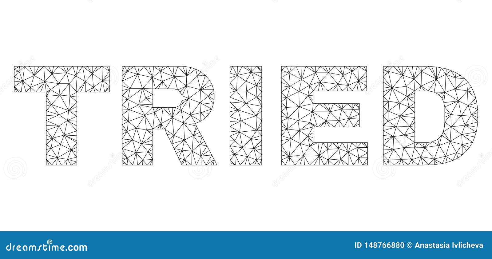 Polygonal 2D TRIED Text Tag Stock Vector - Illustration of geometric ...