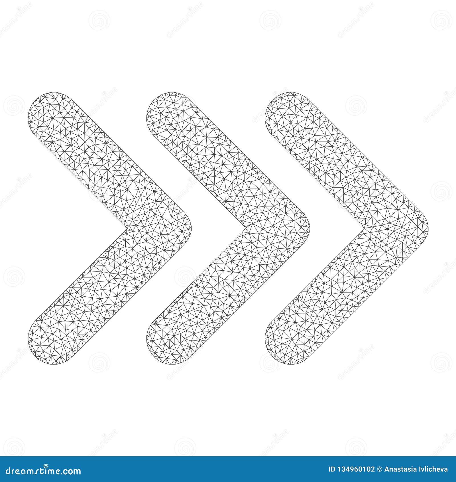 Mesh Vector Triple Arrowhead Right Icon Stock Vector - Illustration of ...