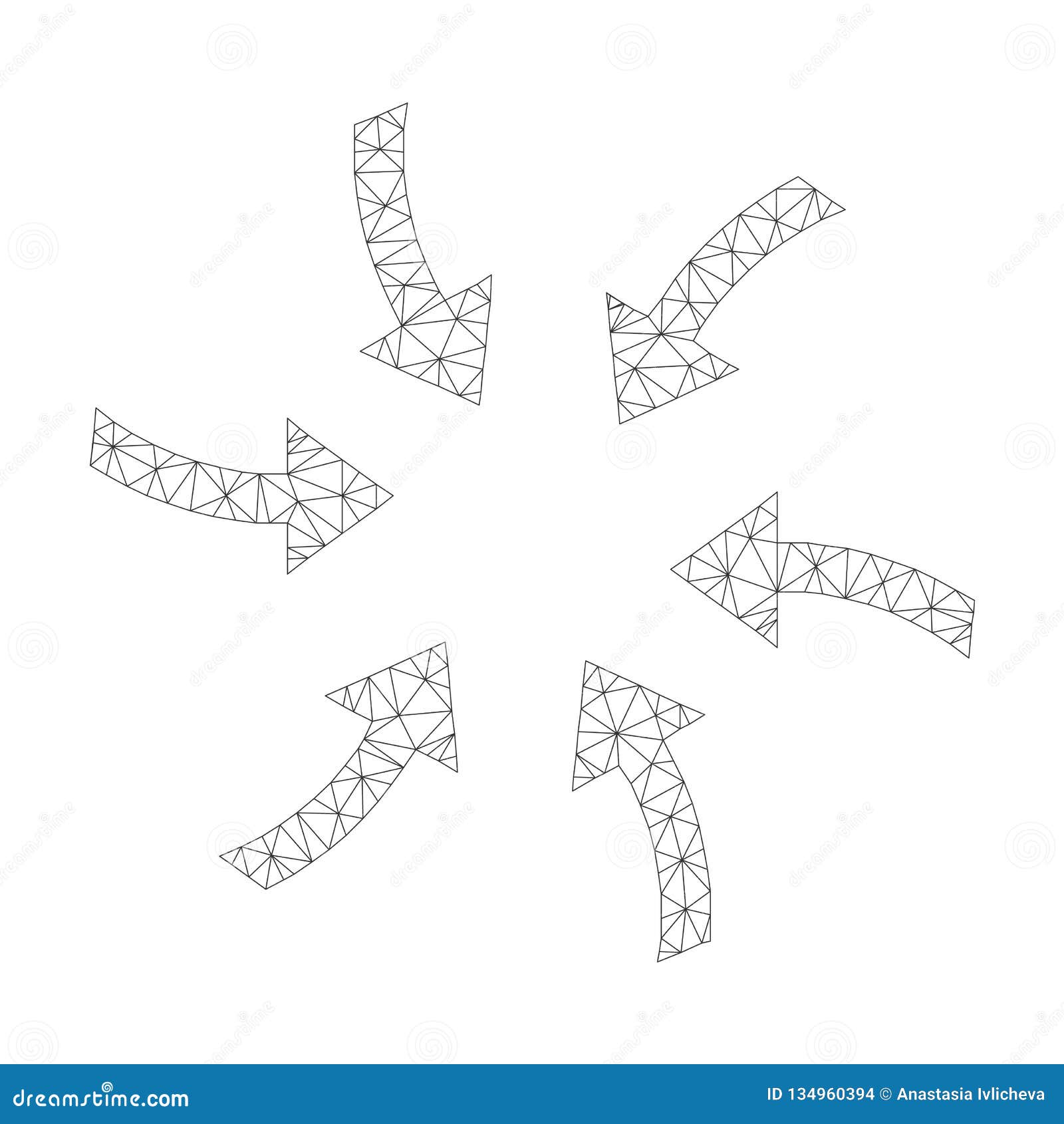 Mesh Vector Twirl Arrows Icon Stock Vector - Illustration of poly ...