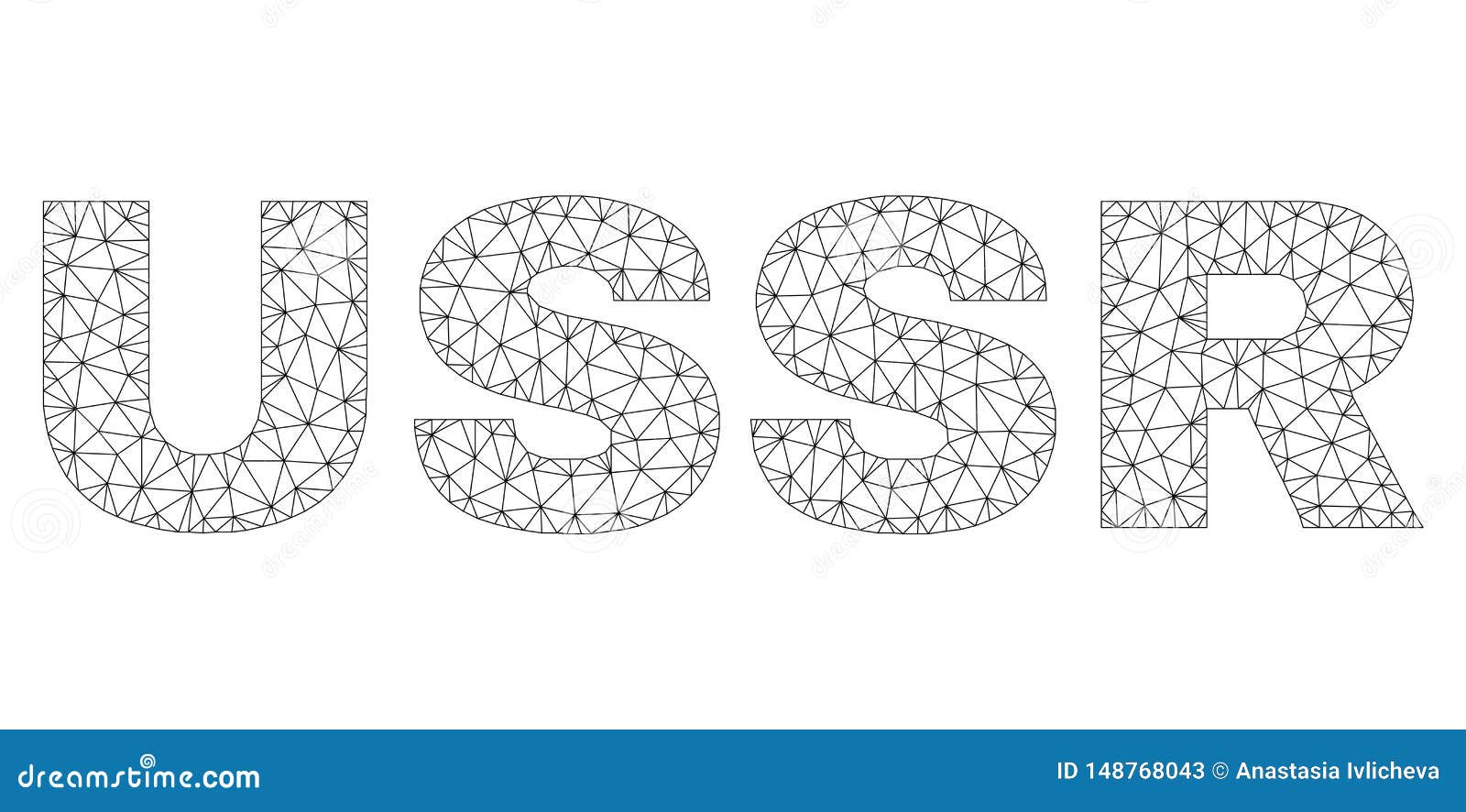 Polygonal Mesh USSR Text Caption Stock Vector - Illustration of lowpoly ...