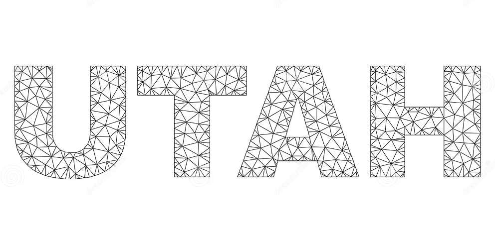 Polygonal Mesh UTAH Text Tag Stock Vector - Illustration of carcass ...