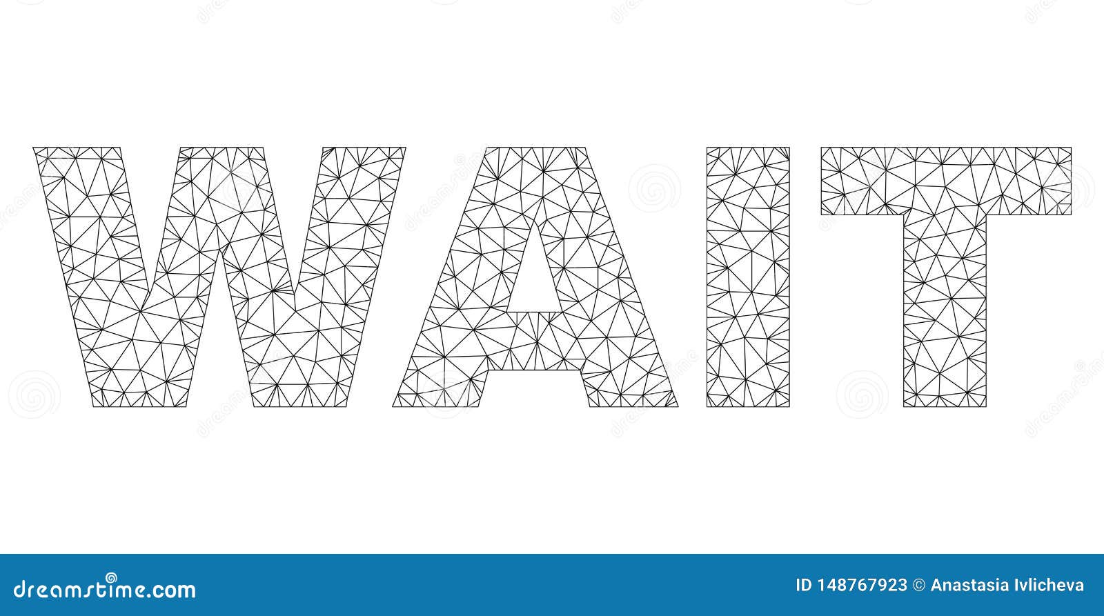 Polygonal Wire Frame WAIT Text Tag Stock Vector - Illustration of ...