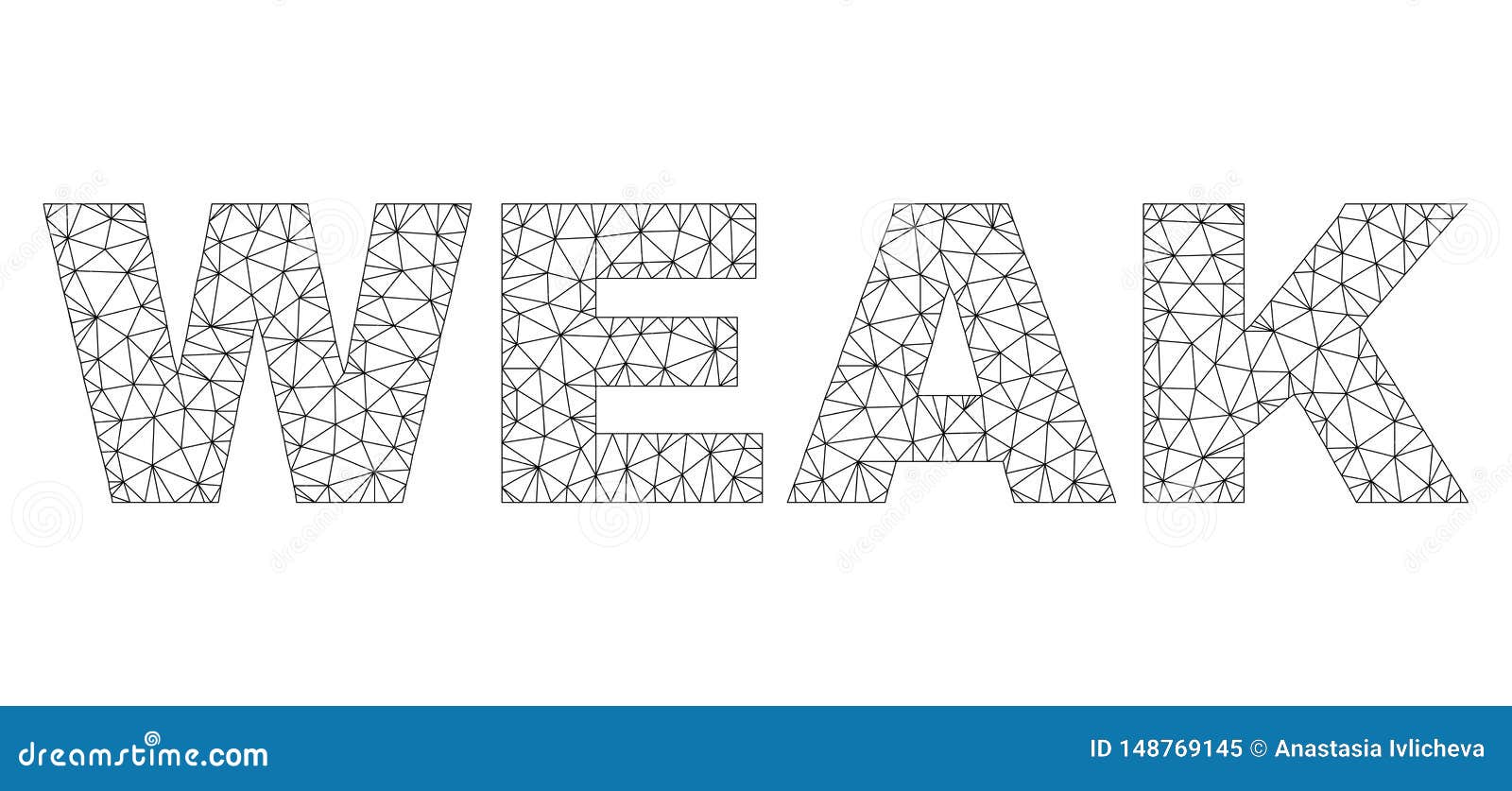 Polygonal Mesh WEAK Text Label Stock Vector - Illustration of abstract ...