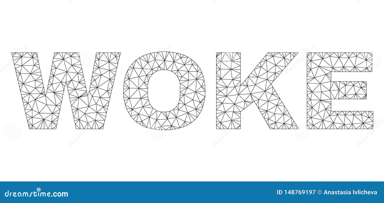 Polygonal Mesh WOKE Text Tag Stock Vector - Illustration of combined ...
