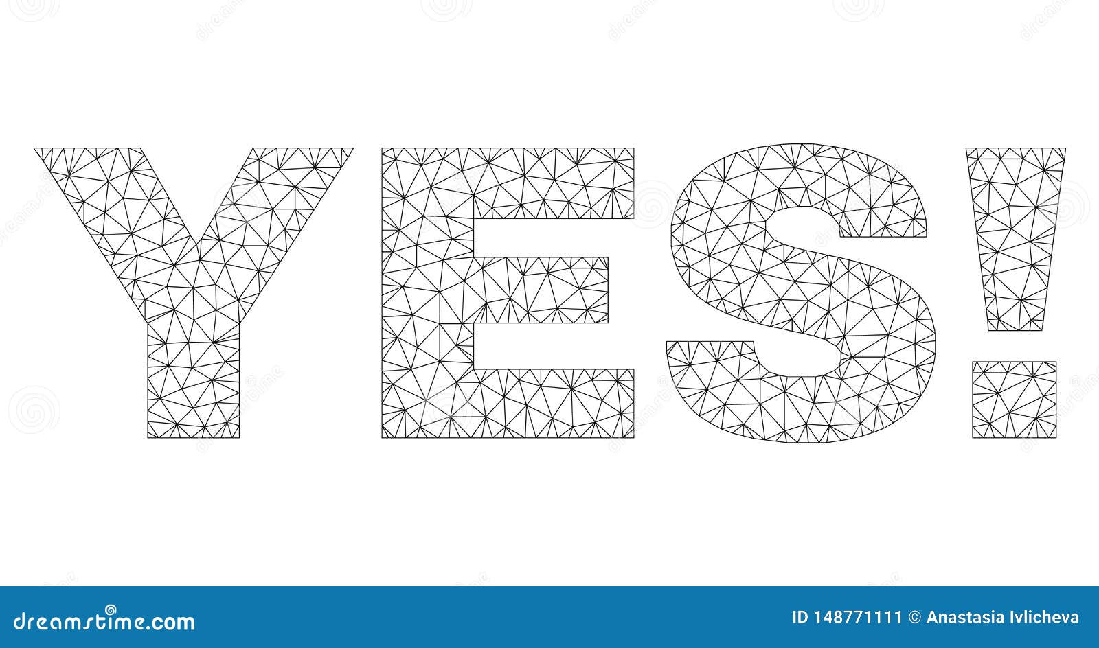 Polygonal Network YES! Text Caption Stock Vector - Illustration of ...