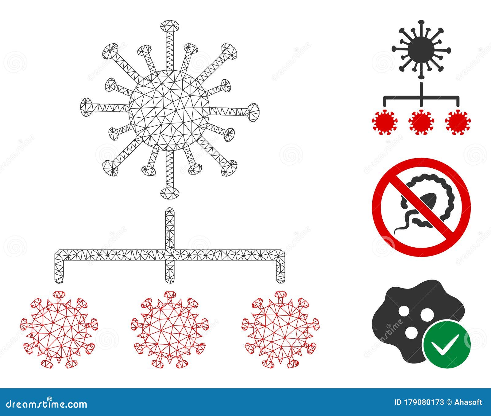 Virus Replication Polygonal Frame Vector Mesh Illustration Stock Vector