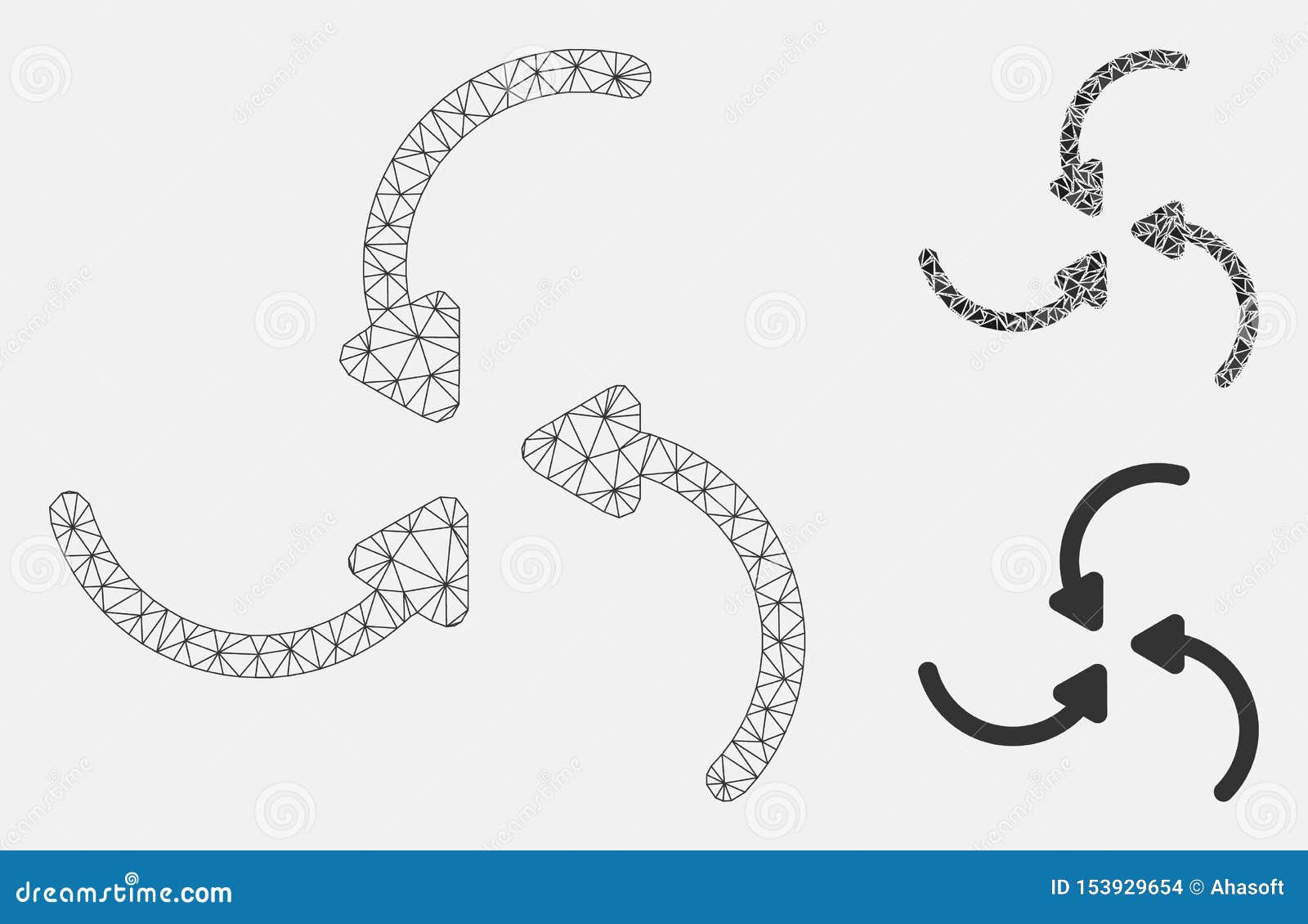 Vortex Arrows Vector Mesh Carcass Model and Triangle Mosaic Icon Stock Vector - Illustration of ...