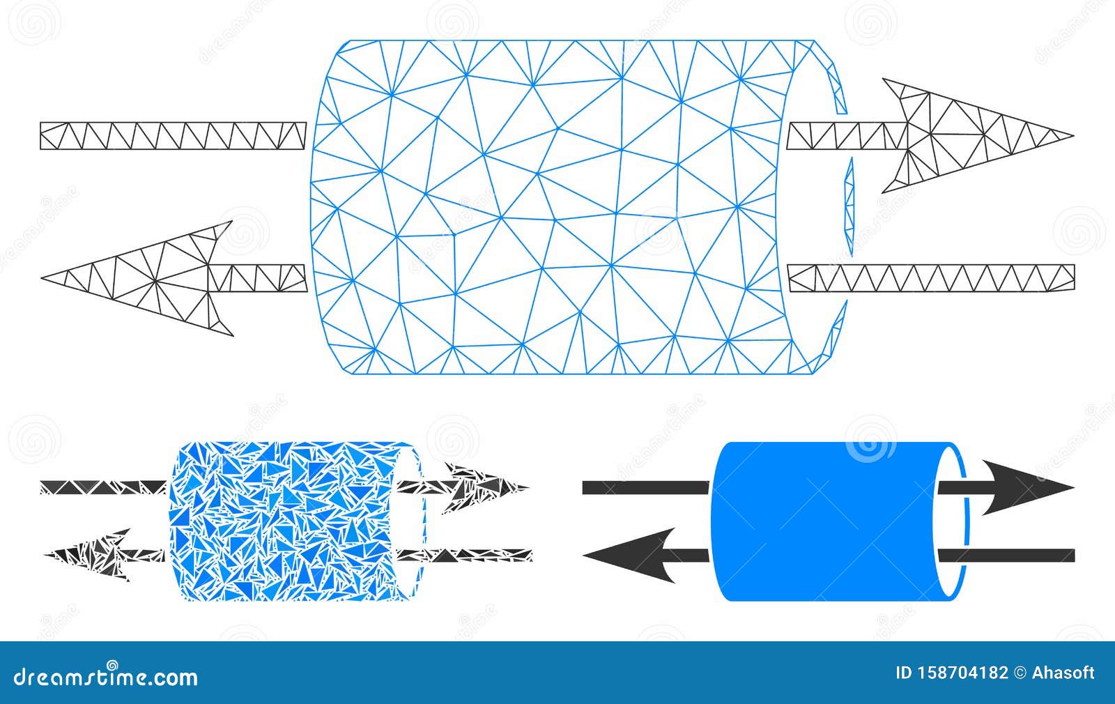 VPN Pipe Vector Mesh 2D Model and Triangle Mosaic Icon Stock Vector ...