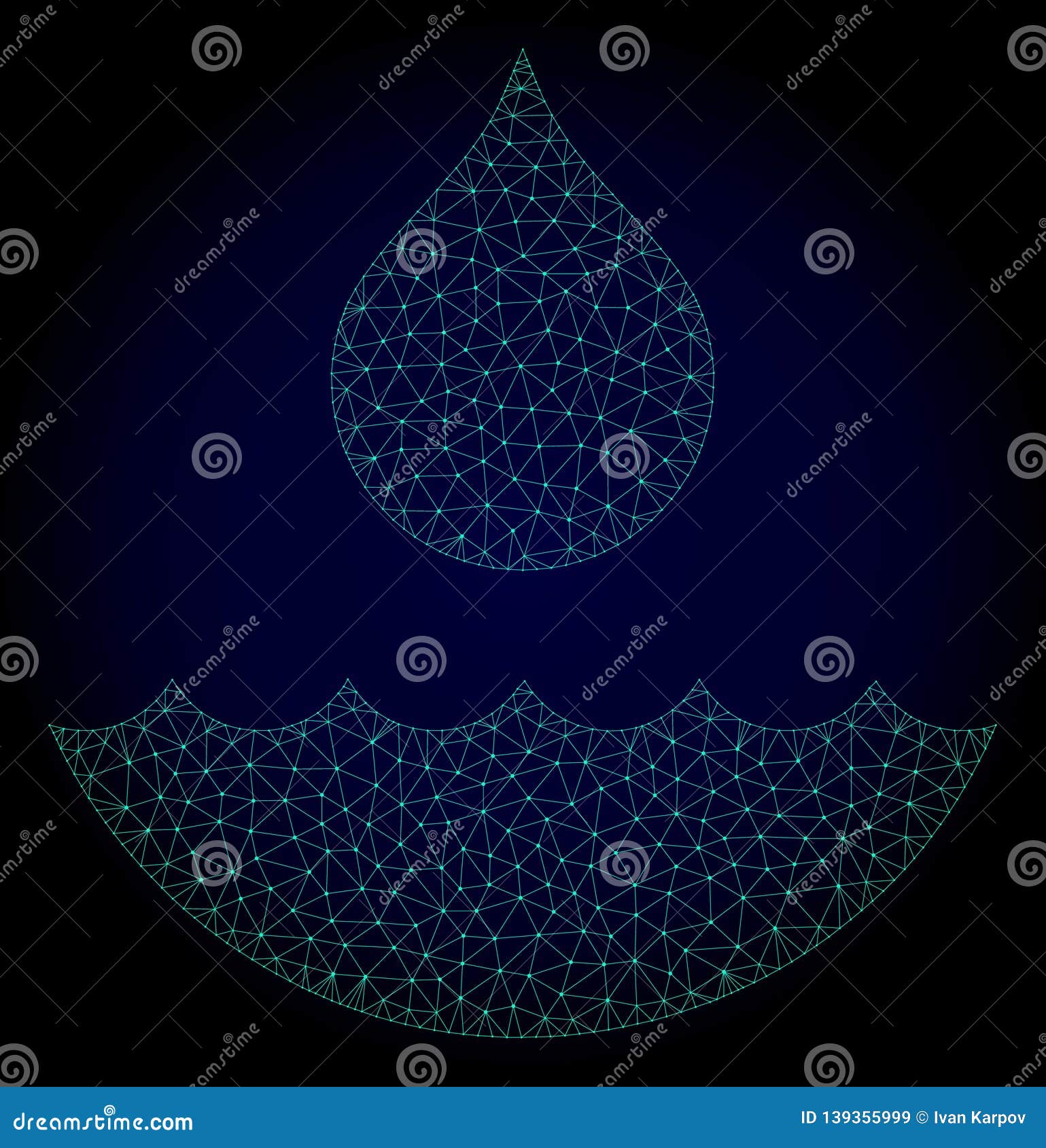 Water Polygonal Frame Vector Mesh Illustration Stock Vector ...