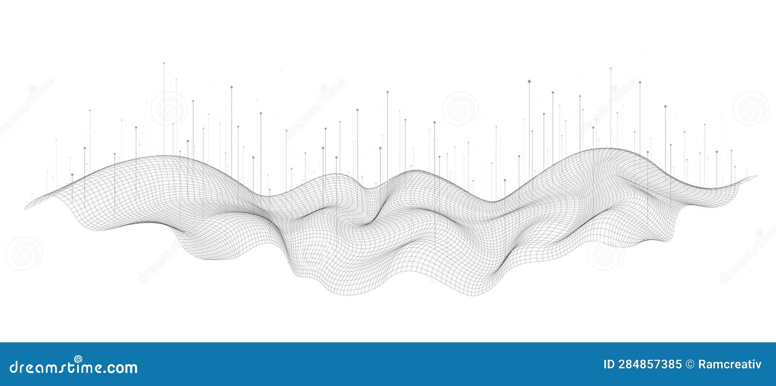 Mesh Wave with Connected Lines and Dots. Flow of Neural Networks on ...