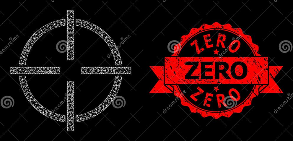 Scratched Zero Stamp Seal and Web Network Target Stock Vector ...