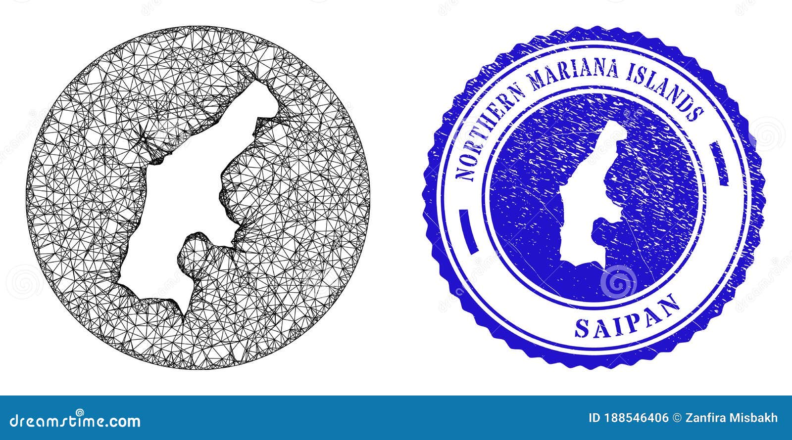 Mesh Wire Frame Stencil Saipan Island Map and Grunge Round Seal Stock ...