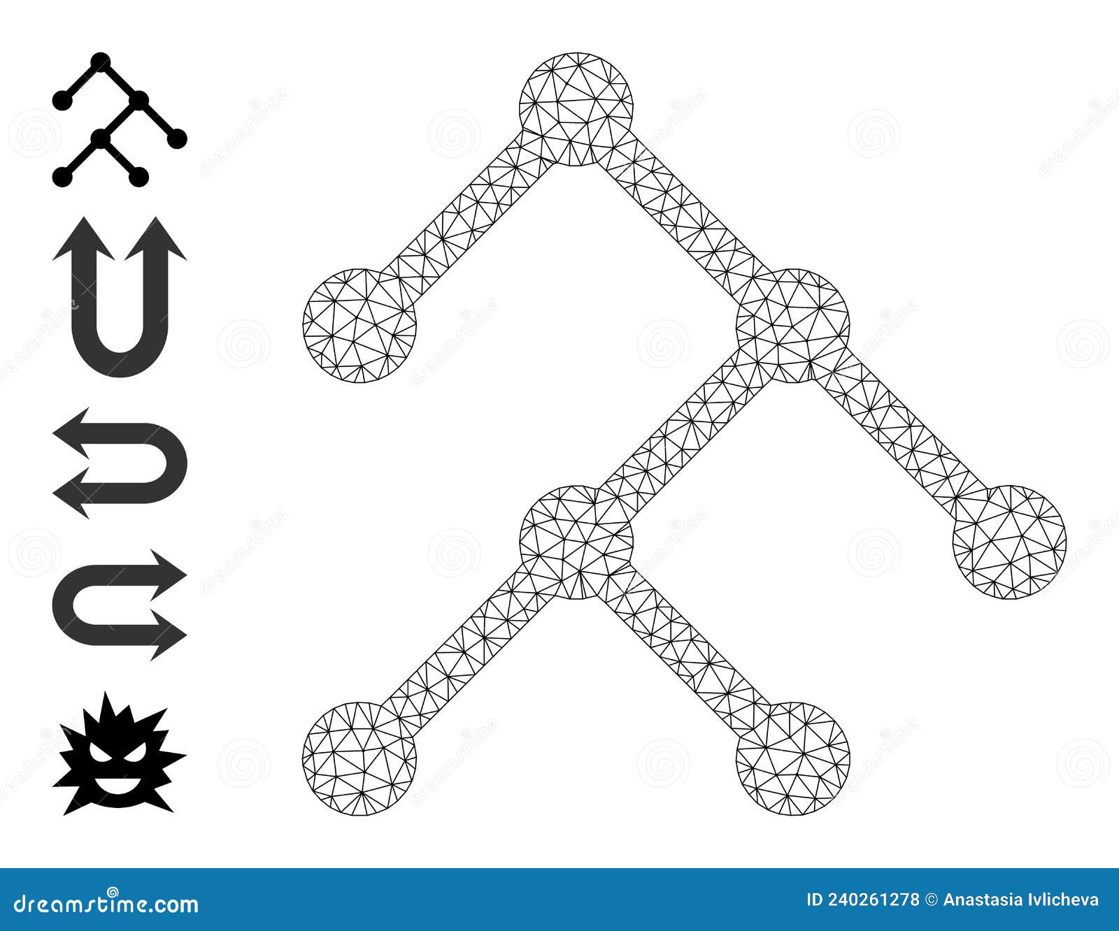 Mesh Wireframe Binary Structure Icon Stock Vector - Illustration of ...