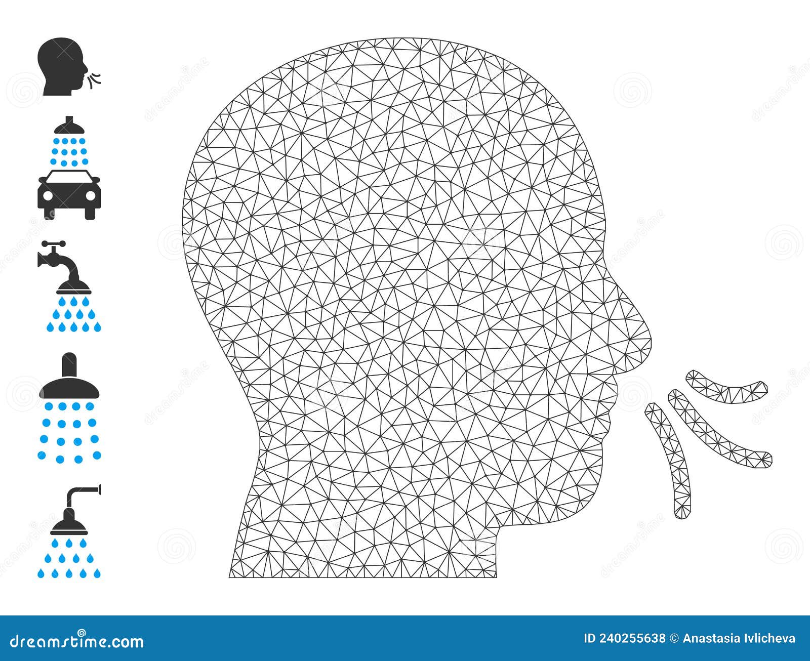 Mesh Wireframe Sniff Icon Vector Illustration | CartoonDealer.com ...