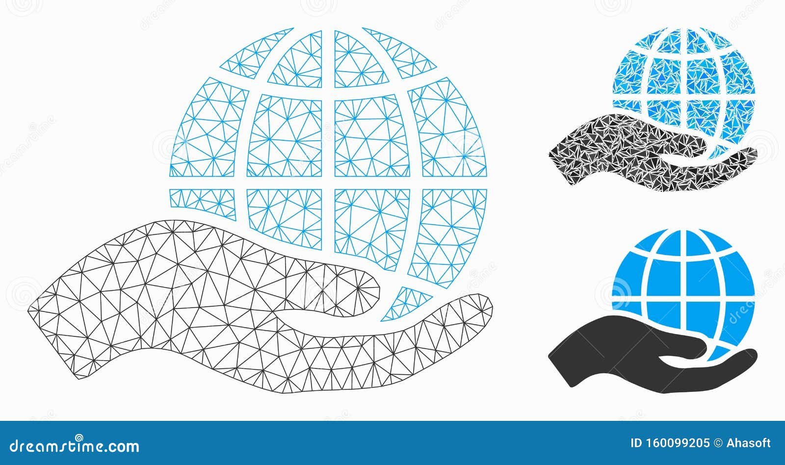 World Class Offer Hand Vector Mesh Wire Frame Model and Triangle Mosaic ...