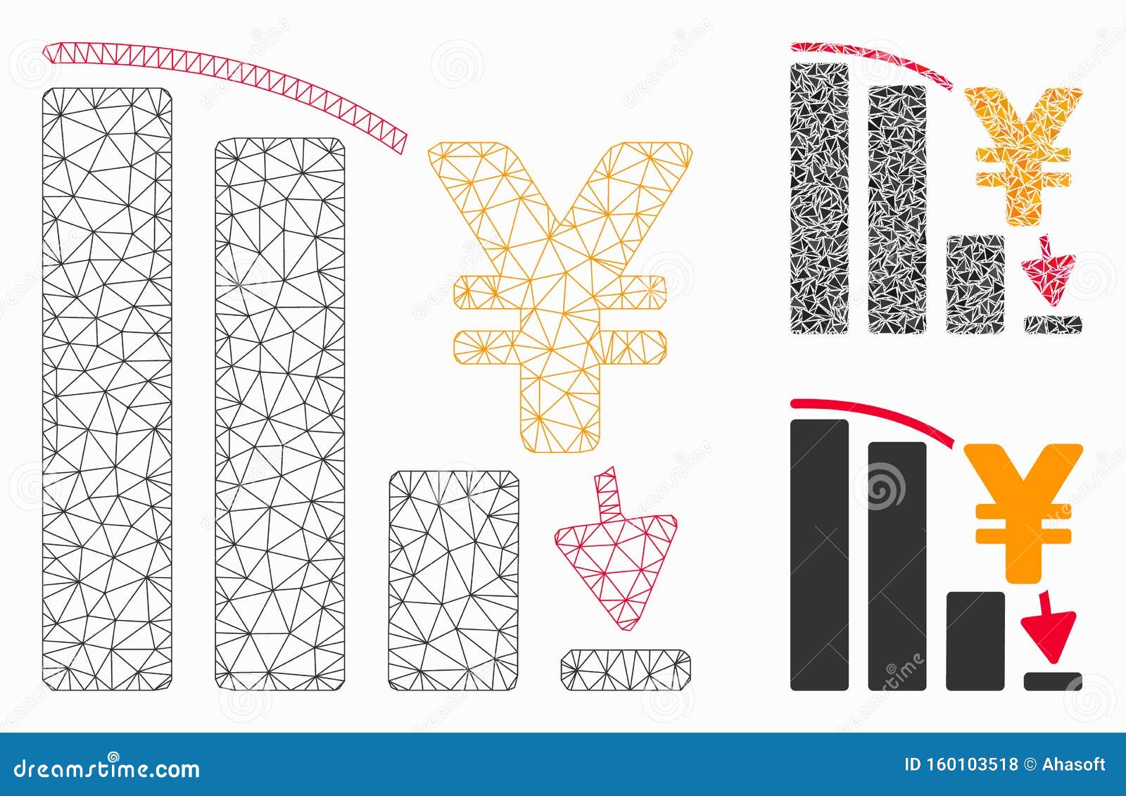 Yen Epic Fail Chart Vector Mesh Wire Frame Model and Triangle Mosaic ... Yen Epic Fail Chart Vector Mesh Wire Frame Model and Triangle Mosaic ...