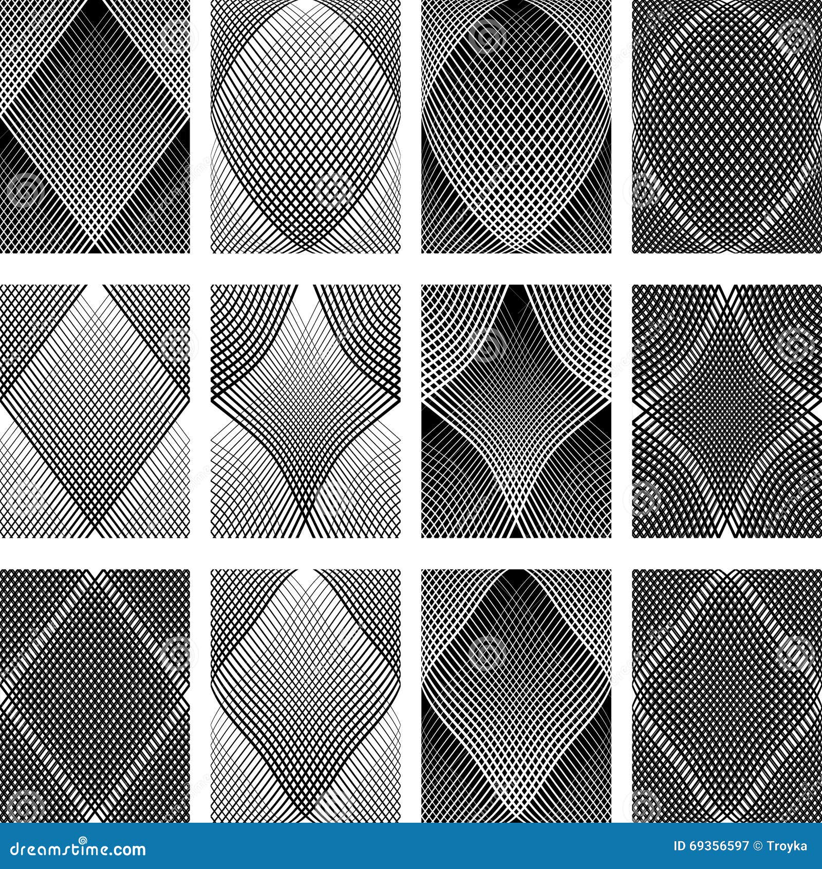 Meshy Patterns. Convex And Concave Optical Effect. Vector Illustration ...