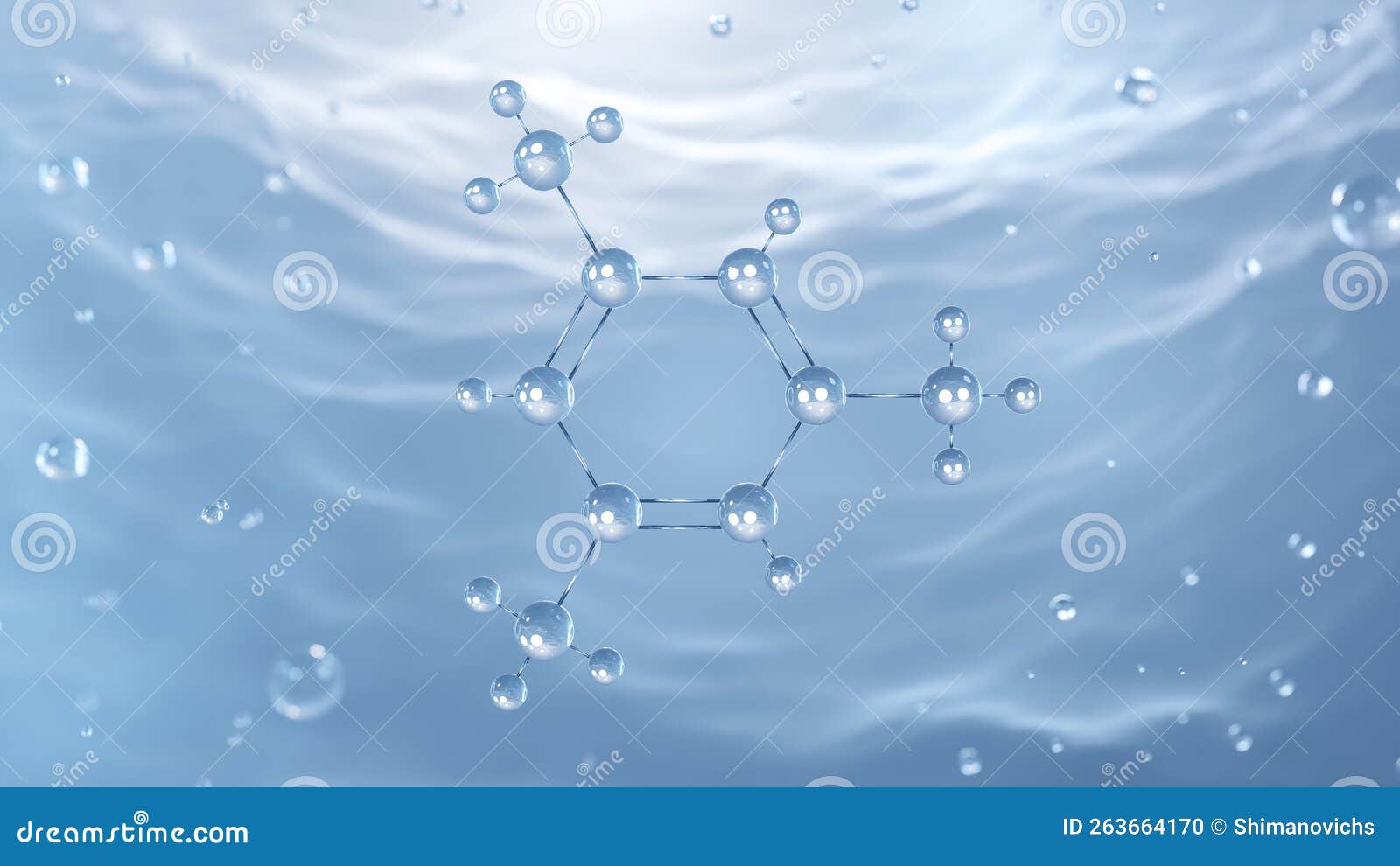 Mesitylene Molecular Structure, 3d Model 1,3,5-trimethylbenzene ...