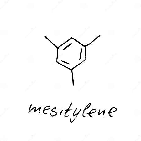 Mesitylene Molecule Formula. Hand Drawn Imitation of Mesitylene ...