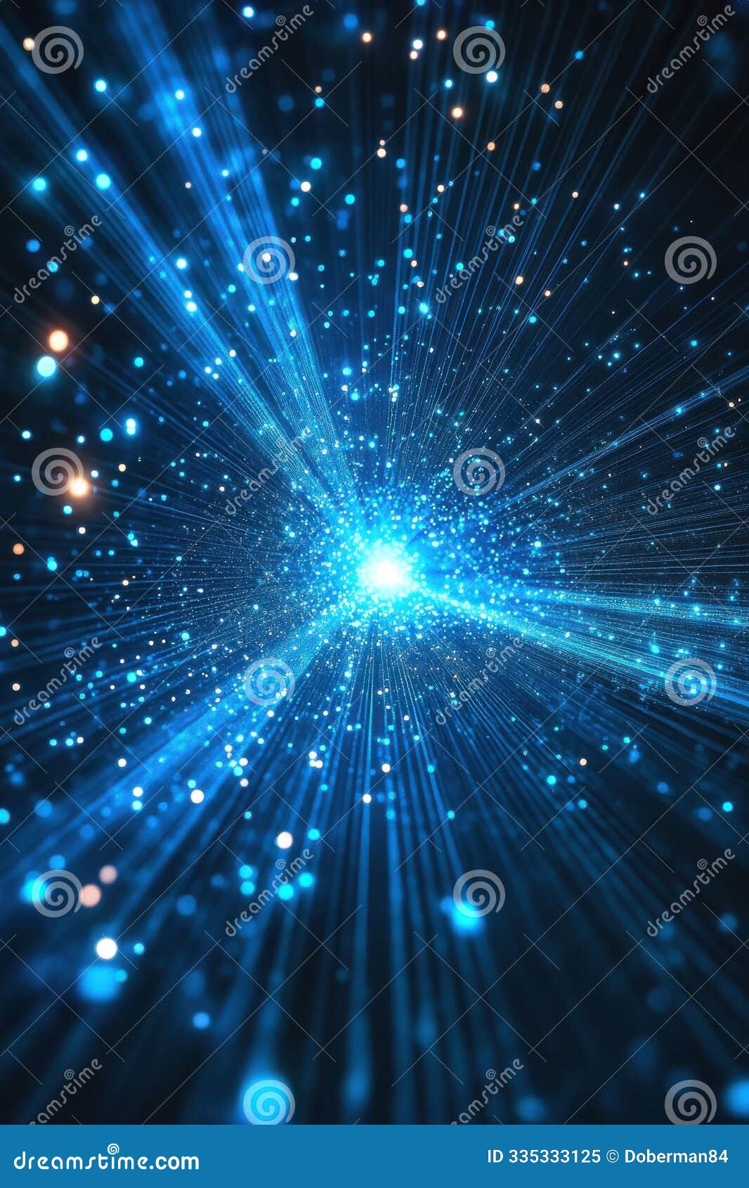 Abstract Blue Background with Radiant Light Rays and Sparkling ...