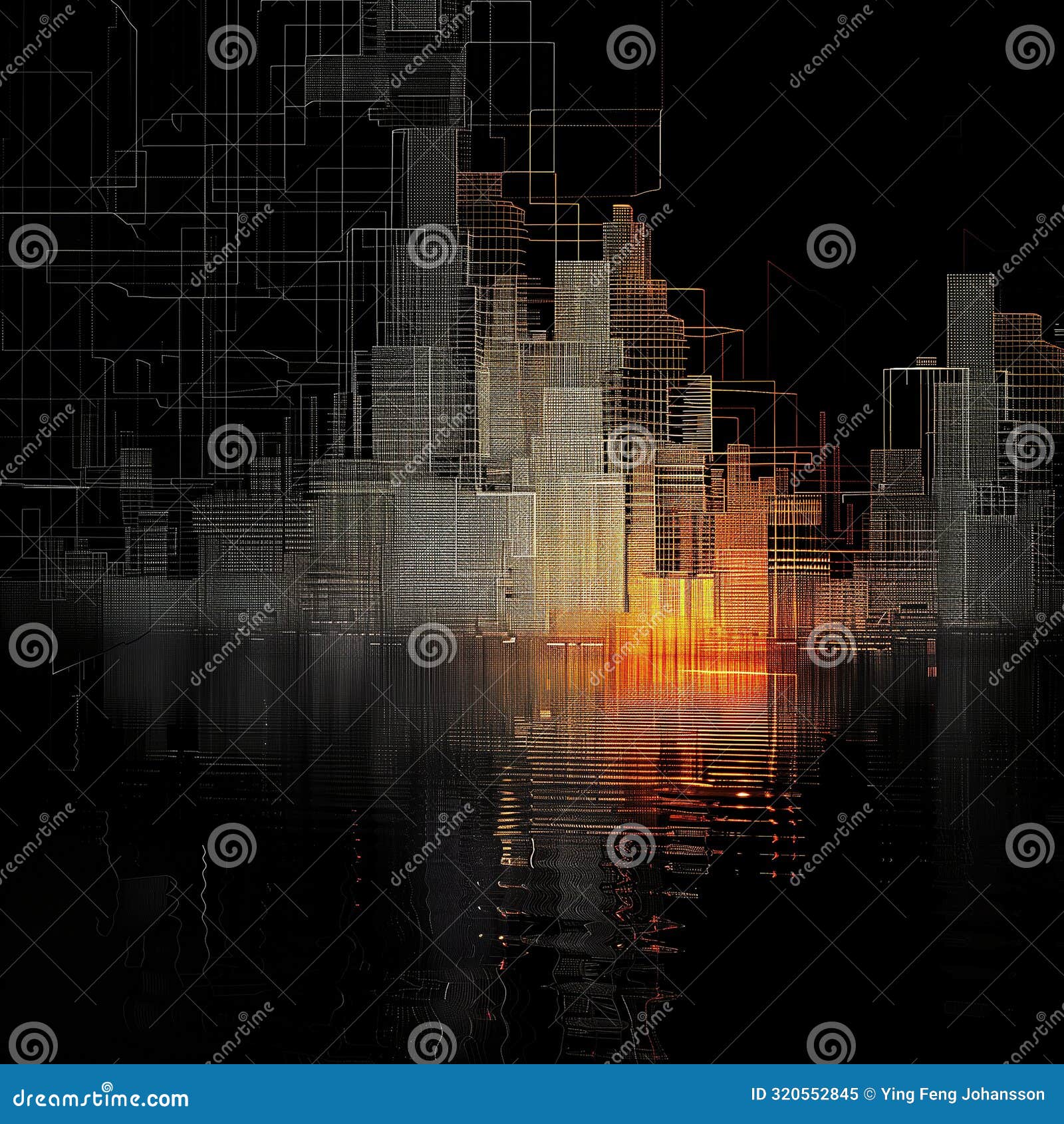Mesmerizing Abstract Cityscape At Night, Where 3D Cubes Form A ...