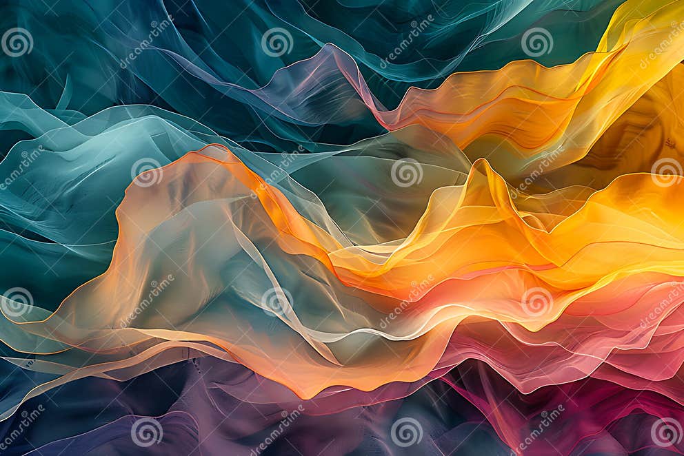 A Mesmerizing Abstract Digital Artwork Featuring Fluid, Silk-like Waves Stock Photo - Image of ...
