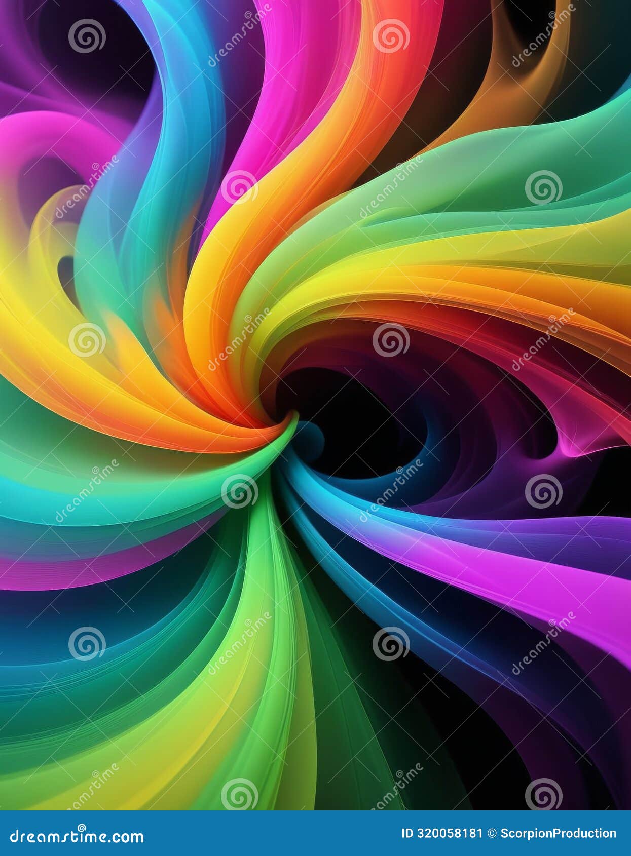 Vibrant Swirling Abstract Rainbow Pattern Stock Illustration ...