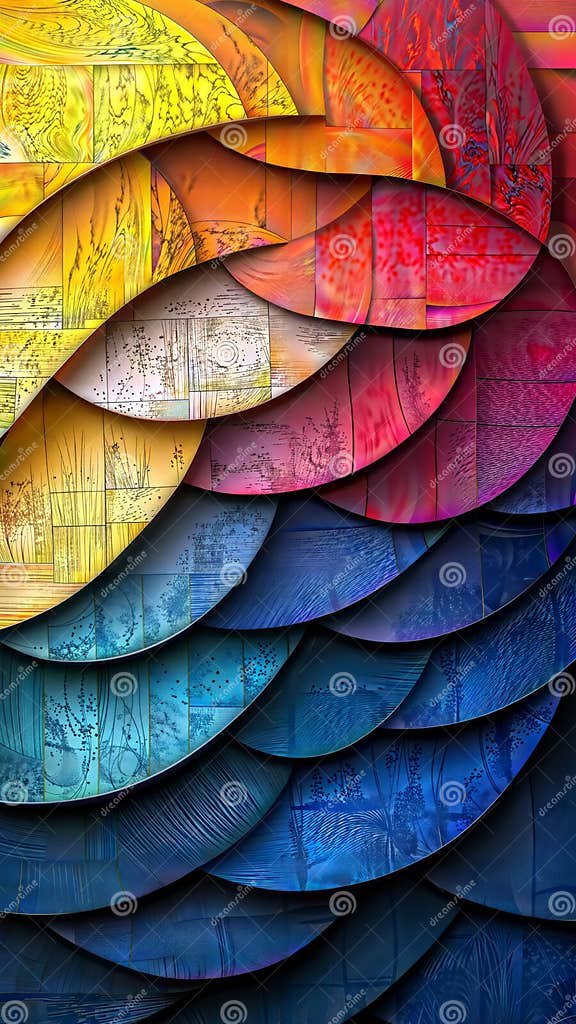 Mesmerizing Layers of Vibrant Abstract Patterns, Generative Ai Stock ...