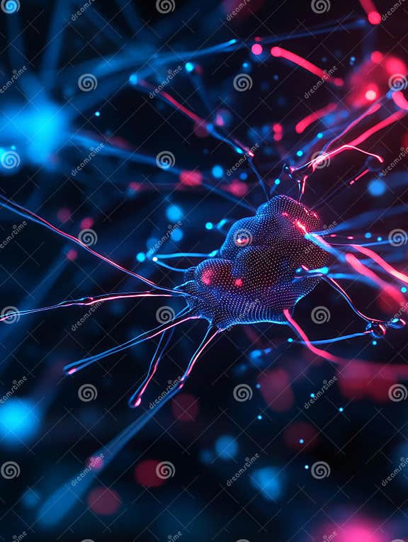 A Mesmerizing Abstract Visualization of a Neural Network Synapse Connection the Image Depicts ...