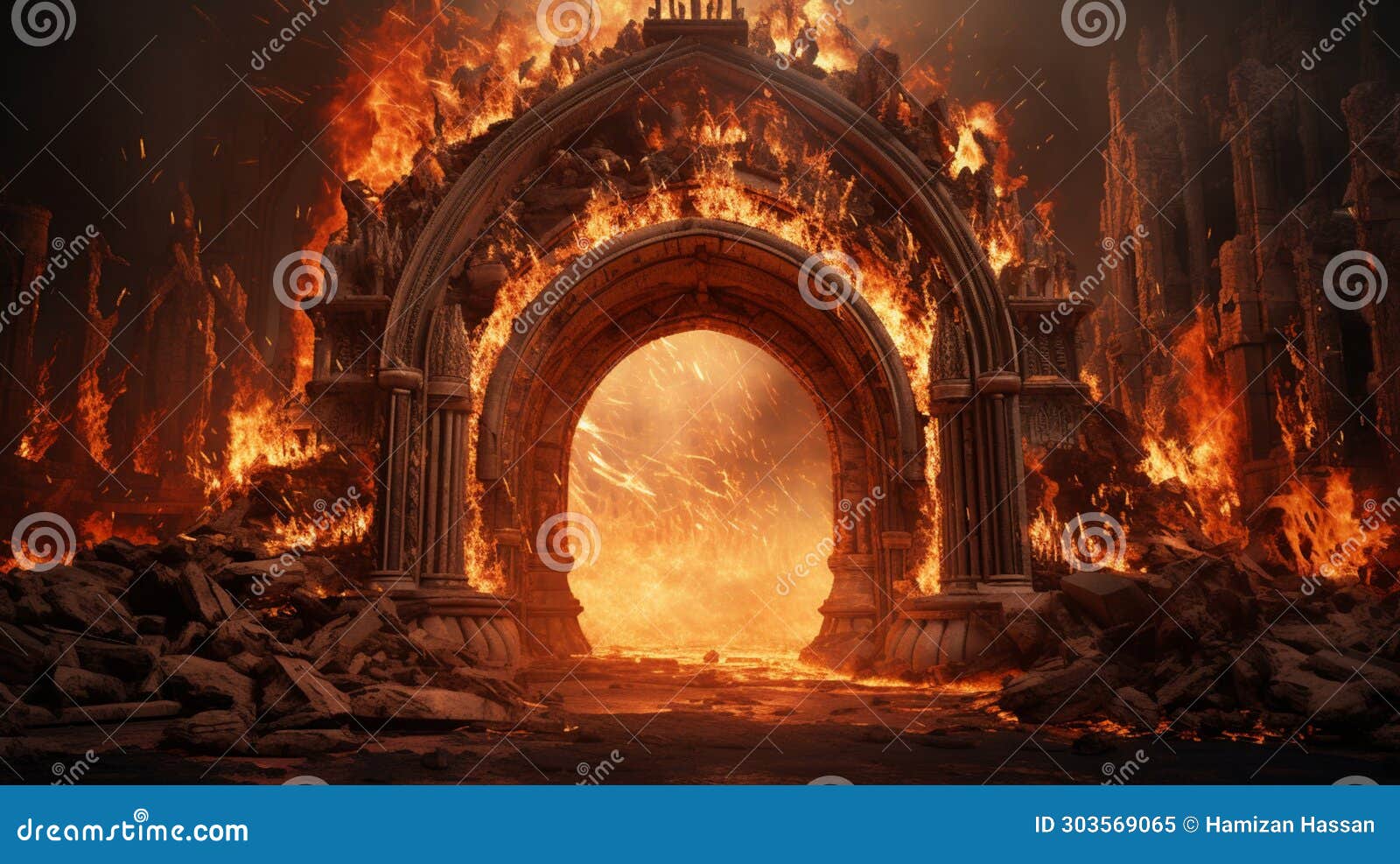 A Mesmerizing Arch of Dancing Flames, an Ephemeral Structure Flickering ...