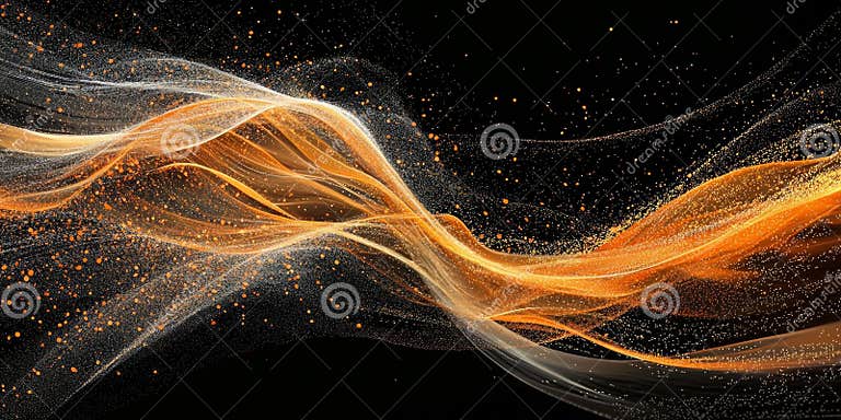 Mesmerizing Array of Orange Particles Clusters into an Undulating Wave ...